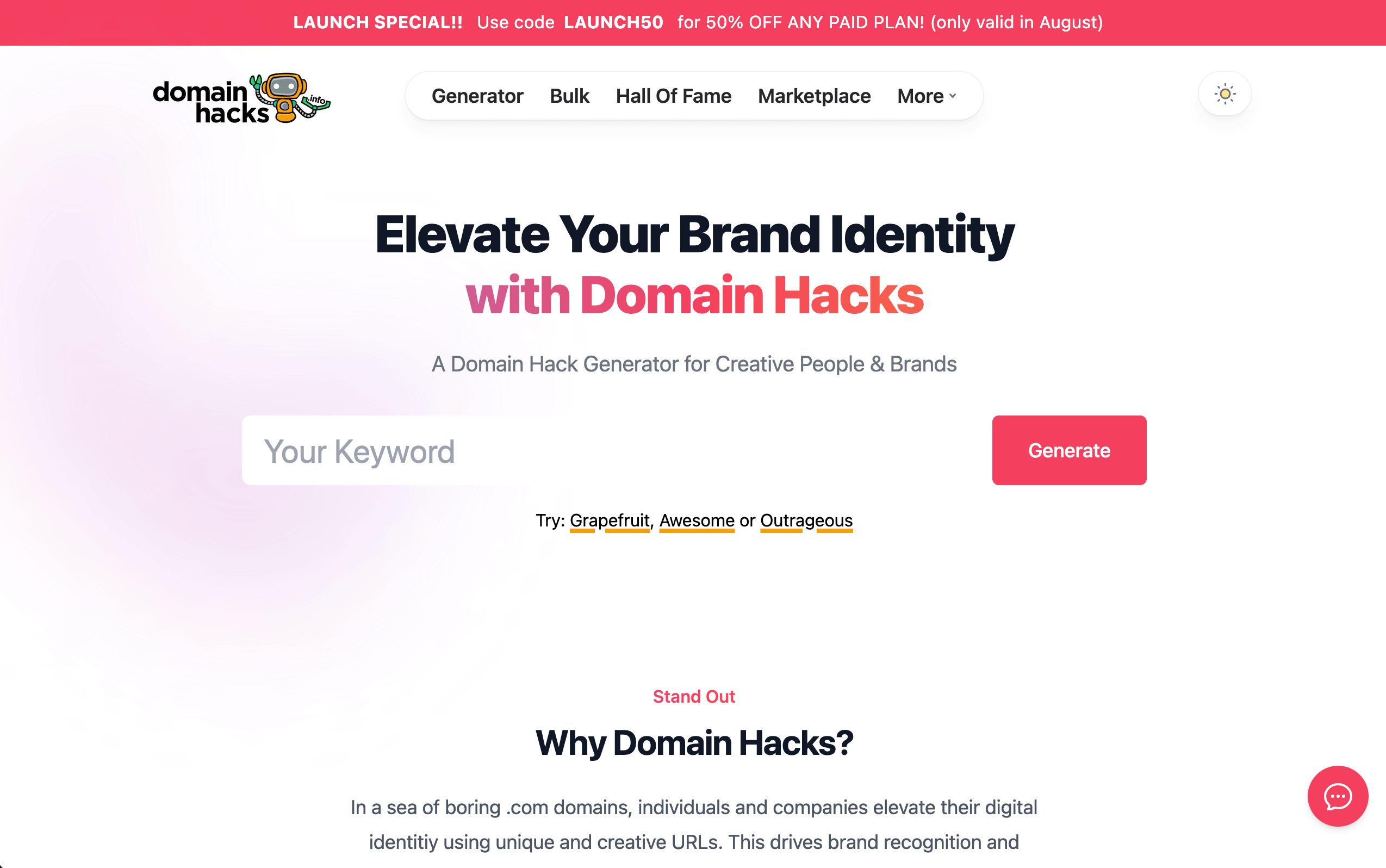 Domain Hack Marketplace
